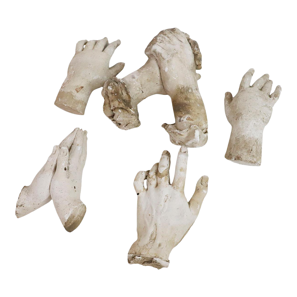 Early 20th Century Spanish Colonial Study Hands Saint Sculptures - Set ...