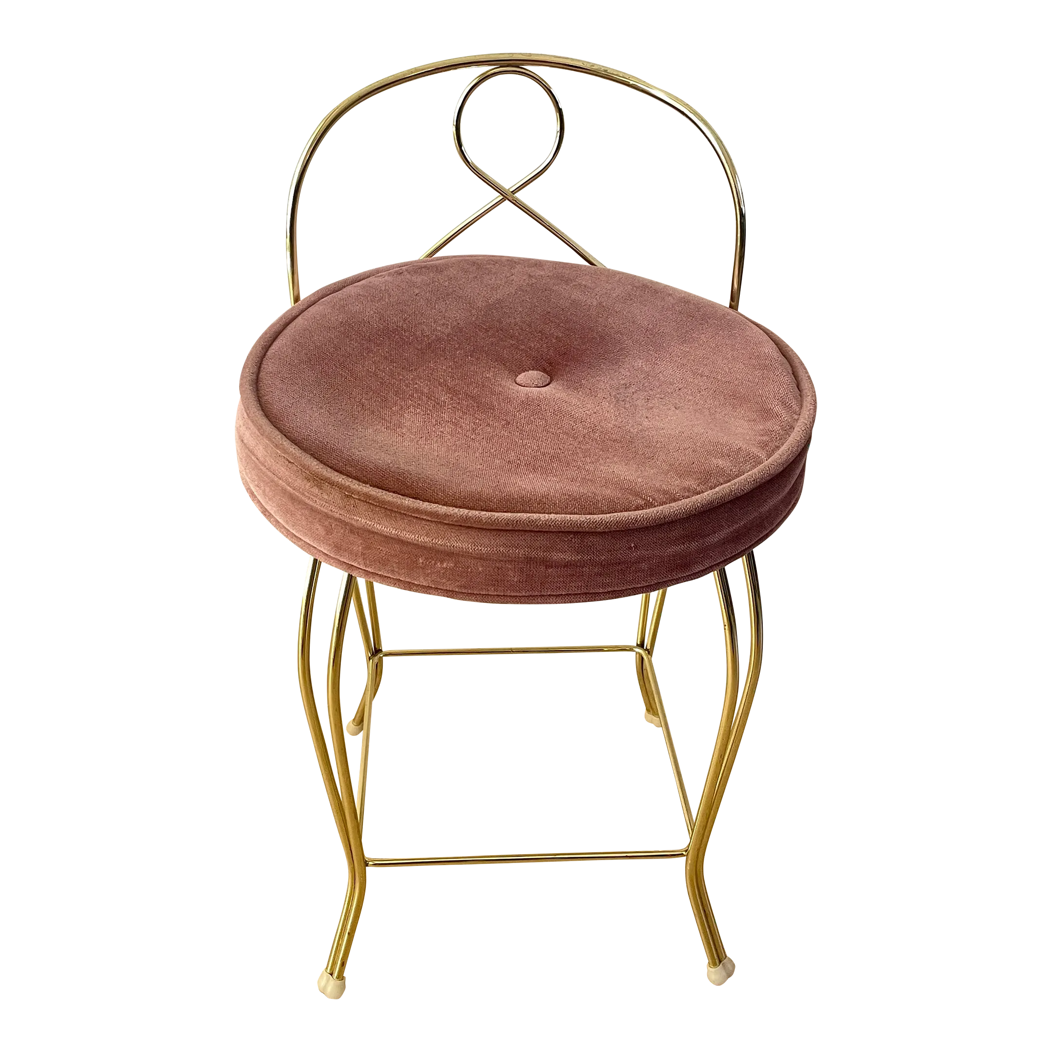 Mid 20th Century Vintage George Koch Mauve Vanity Stool Chair Hollywood ...