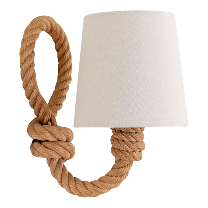 1960s French Rope Sconce by Audoux Minet | Chairish