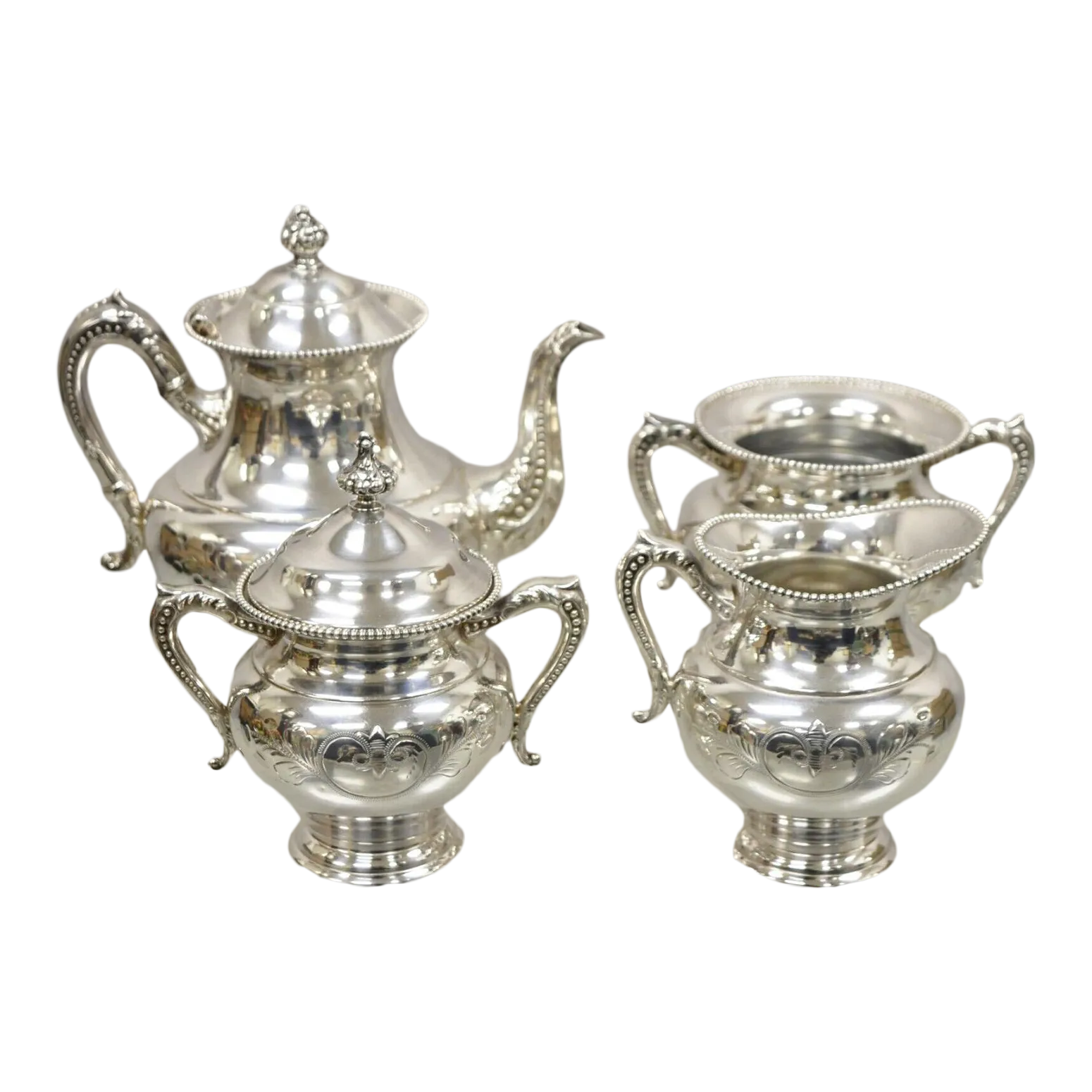 Antique Manhattan Silver Plate Co Silver Plated Tea Serving Set - 4pc ...