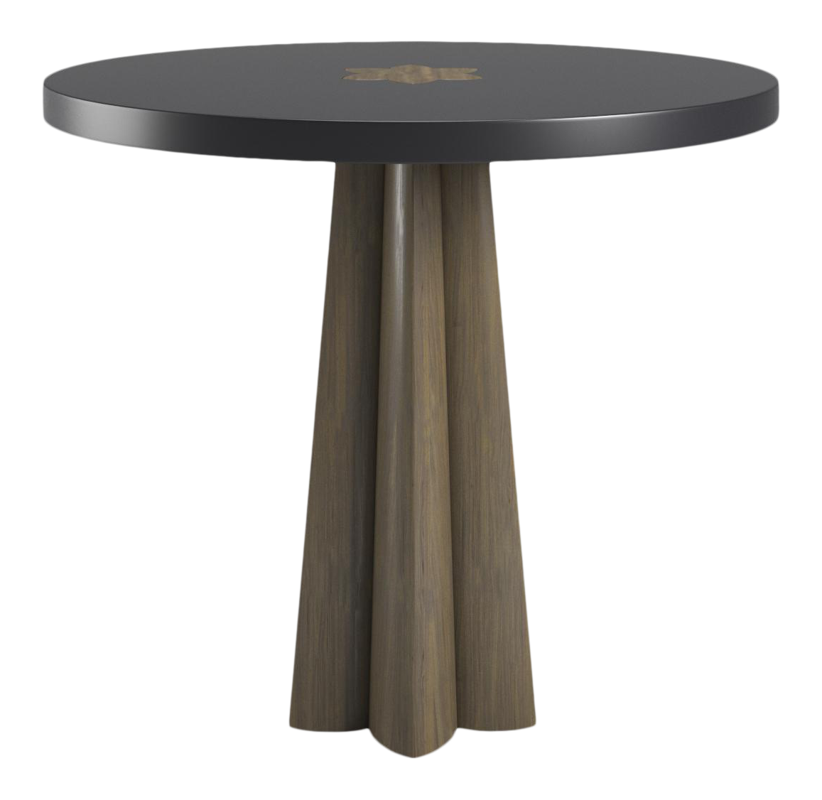 Danielle Side Table - Smoked Wood Oak - Black Iron | Chairish