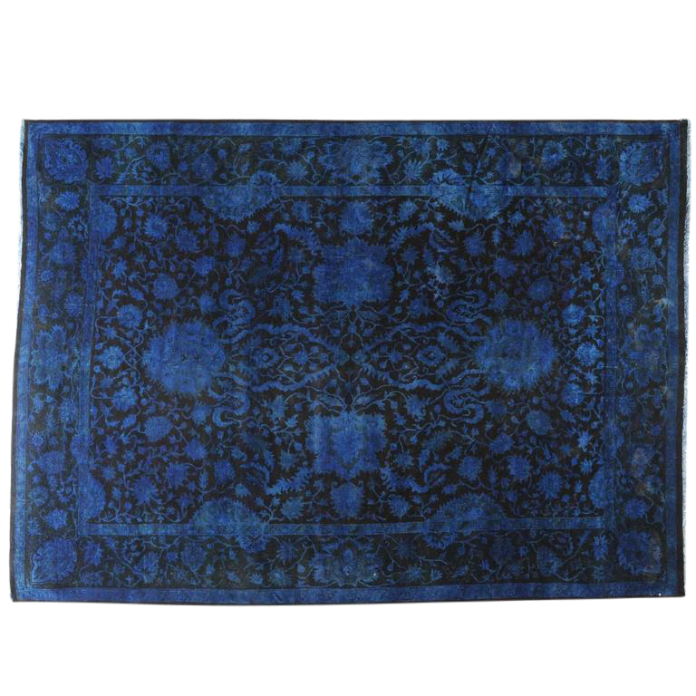 Silky Blue And Black Rug - 10′ × 14′ | Chairish
