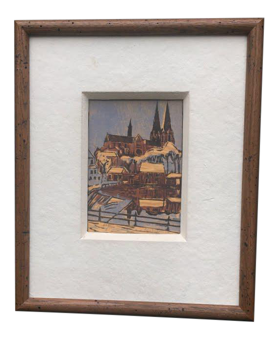 Original Block Print by Eric Lundberg 1953 | Chairish