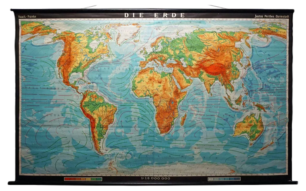 Vintage Mural World Map, 1970s | Chairish