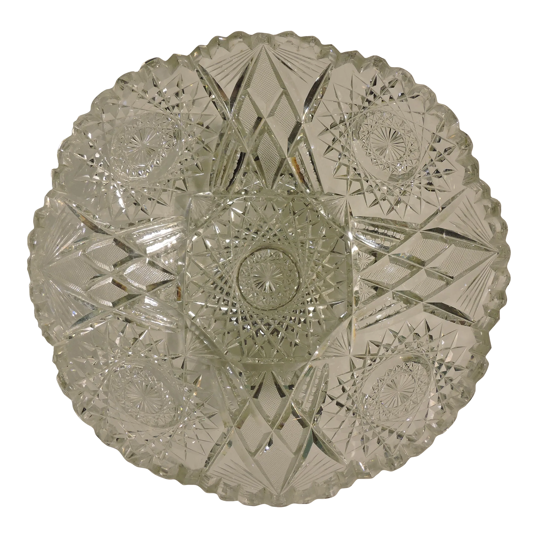 1912 TB Clark & Co American Brilliant Cut Glass Bowl Cut in the Ottawa ...