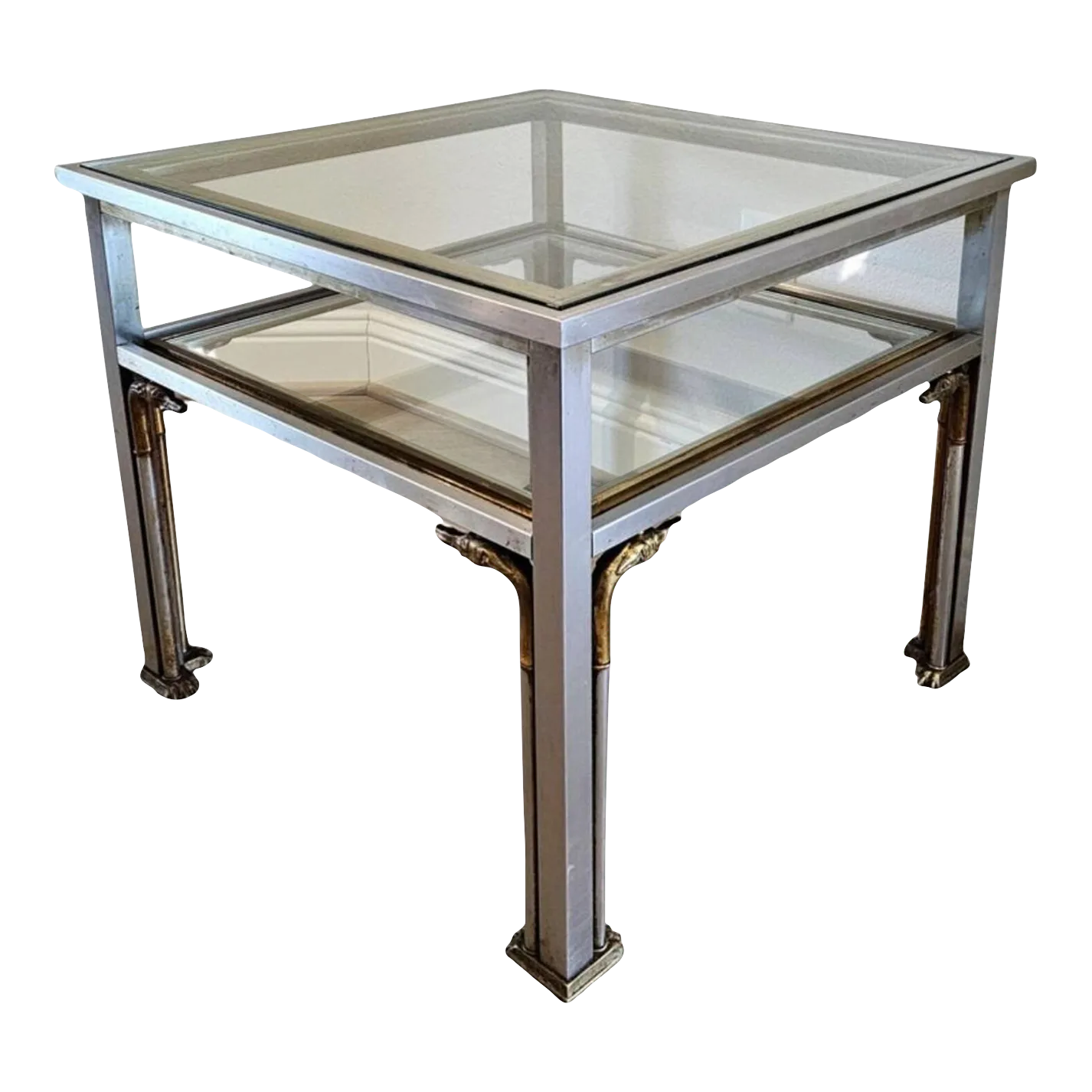 Mid-Century French Modern Maison Jansen Attributed Mixed Metal ...