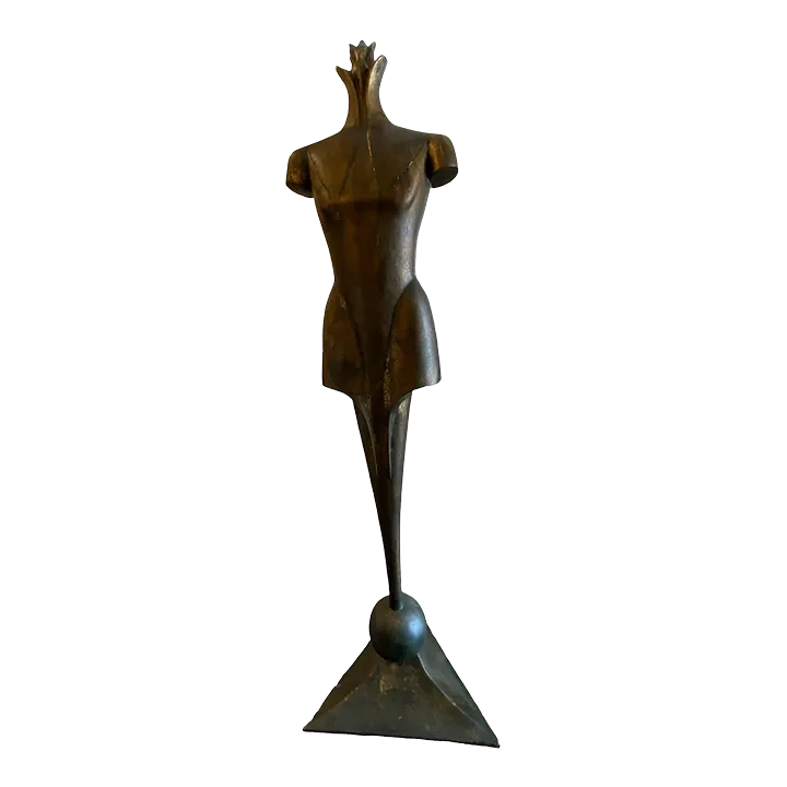 Modern Gold-Tone Mannequin Style Statue | Chairish