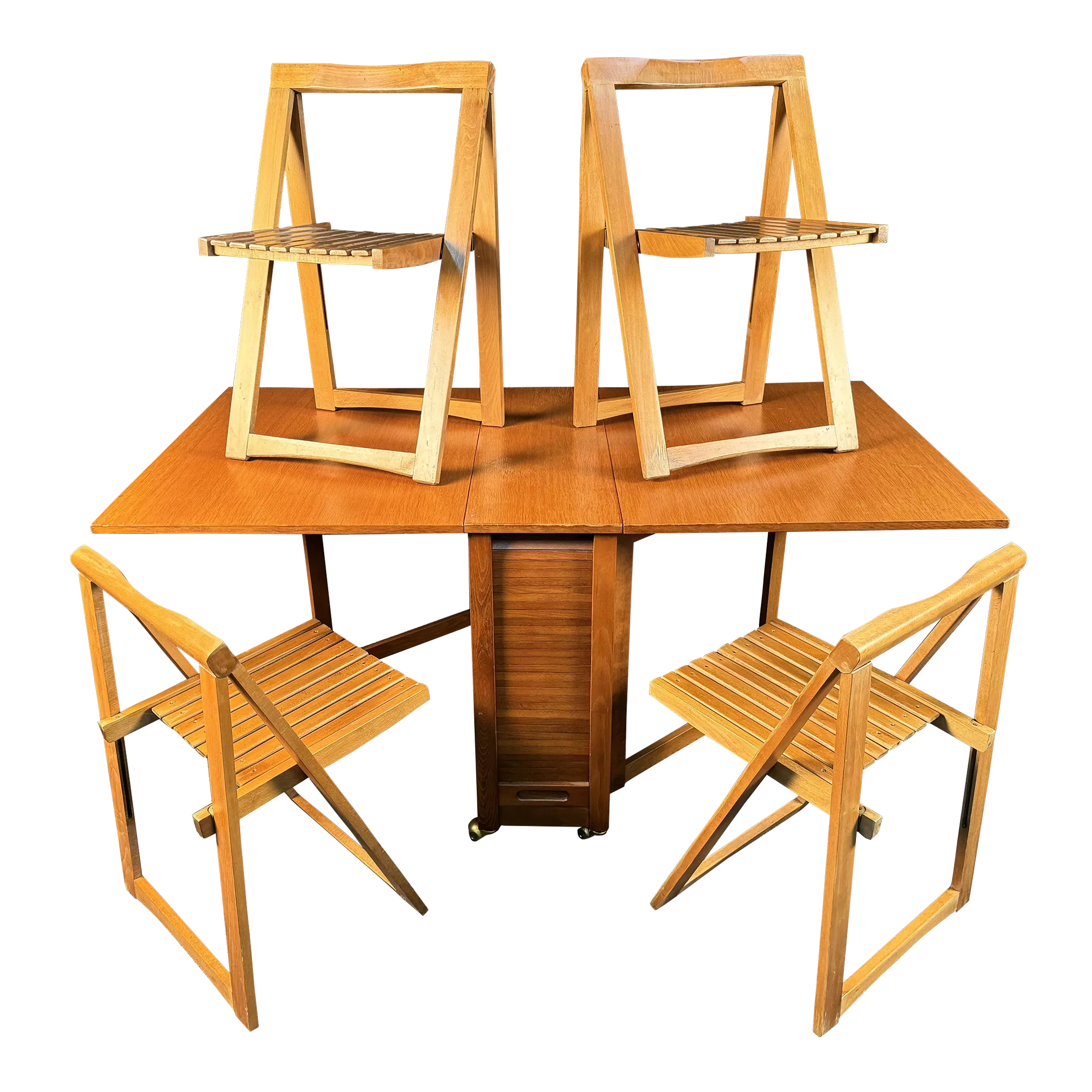 Mid 20th Century Teak Mid-Century Trolley Drop Leaf Dining Set of 5 ...