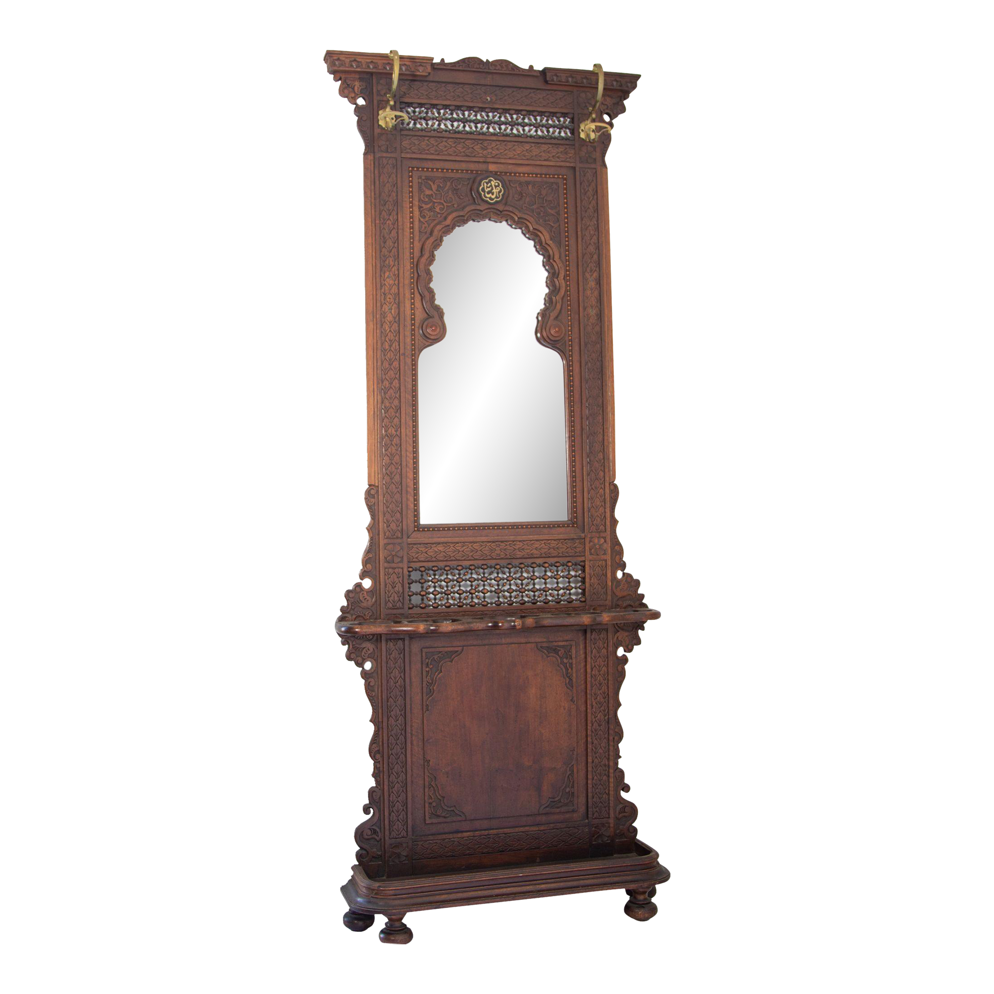 19th Century French Colonial Moorish Style Hall Tree | Chairish