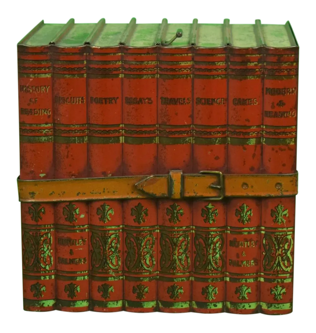 1930s English Traditional Volume Book Tin Caddy | Chairish