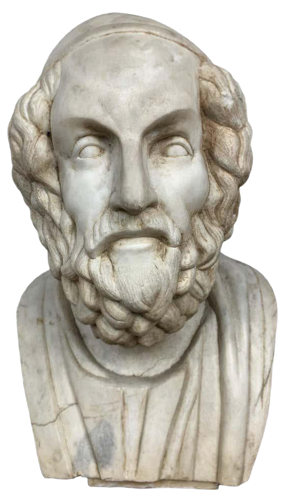 20th Century Marble Bust Of Ancient Greek Poet Homer Chairish