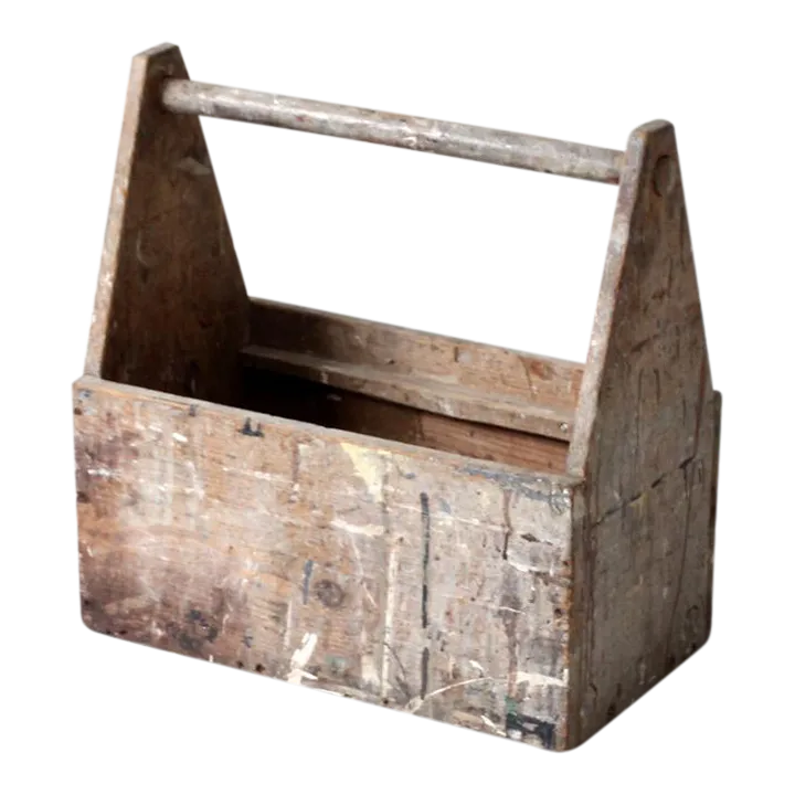 Vintage Wooden Trug Toolbox | Chairish