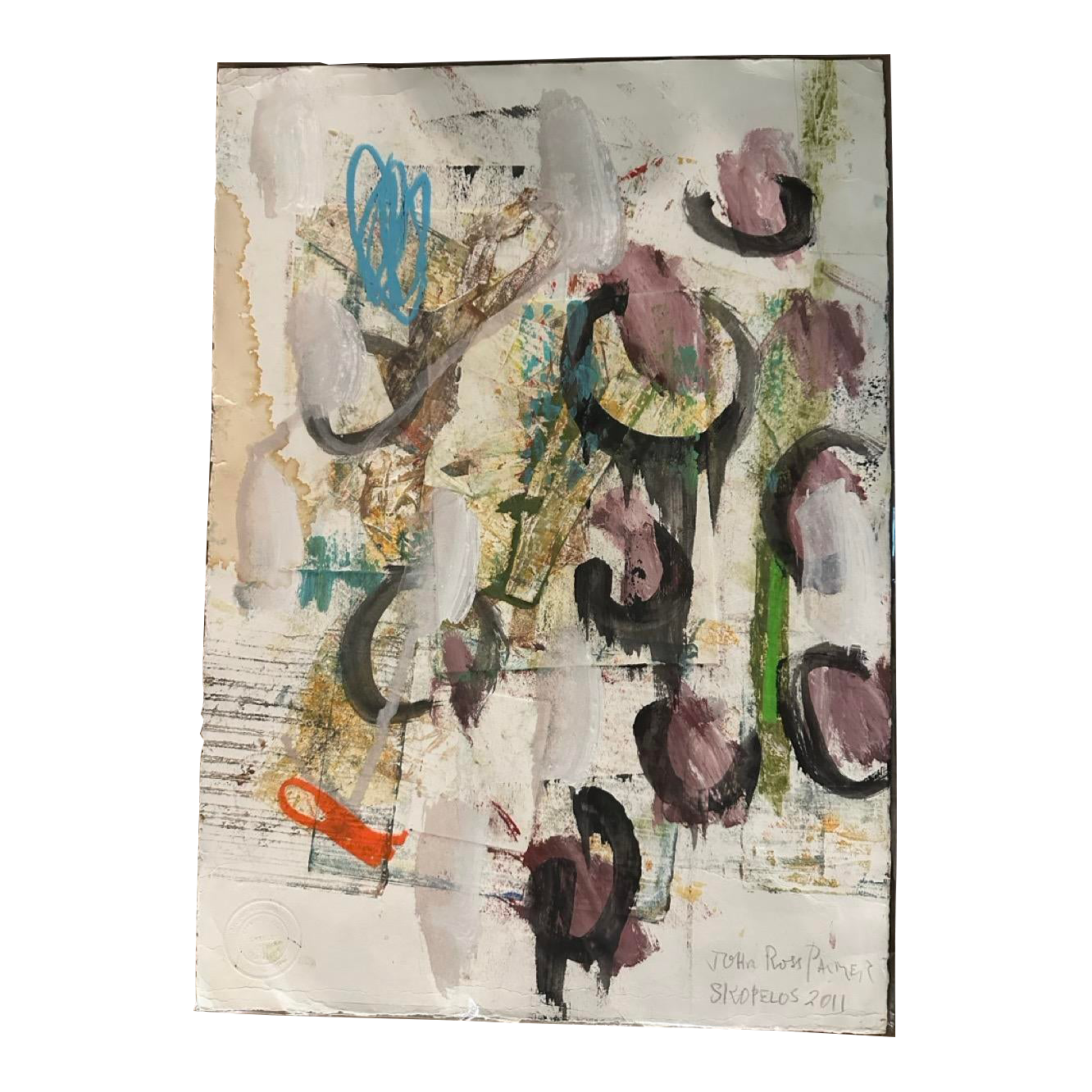 Original John Ross Palmer Skopelos Painting / Monoprint | Chairish