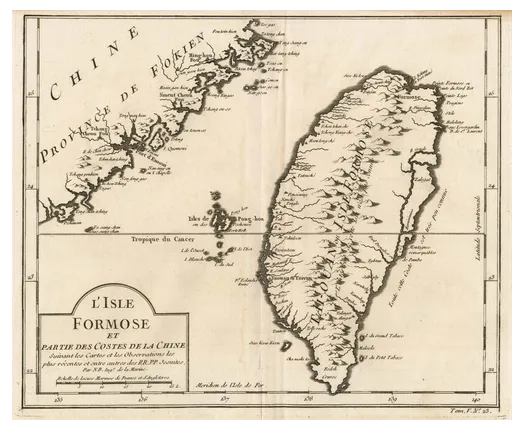 Mid-18th Century Map of Taiwan by Bellin, 1748 | Chairish