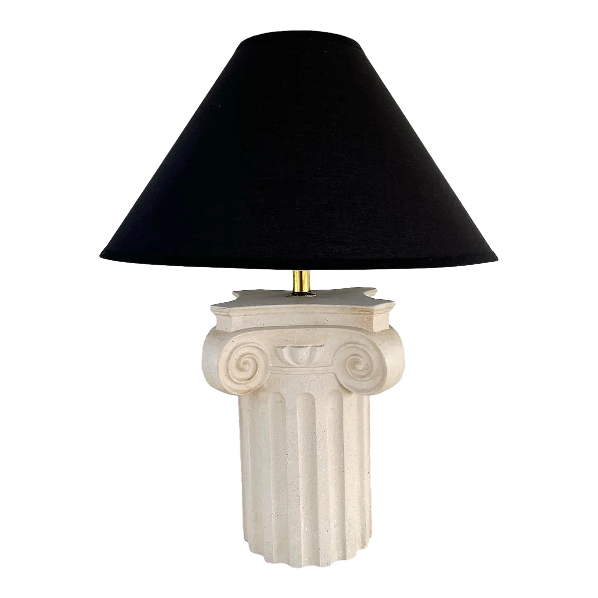 1970s Plaster Column Lamp & Shade | Chairish
