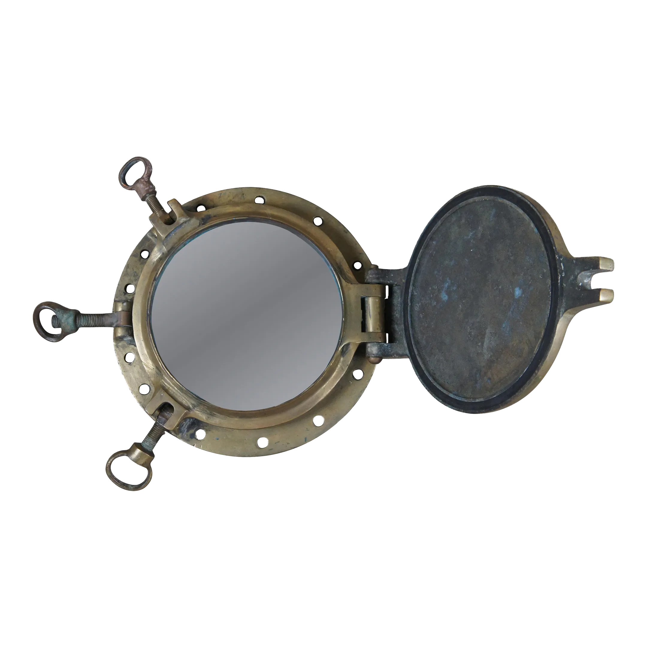 Early 20th Century Solid Brass Maritime Ships Porthole Storm Cover ...