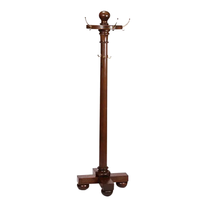 Antique Arts & Crafts Mahogany Hall Hat Rack circa 1910 | Chairish