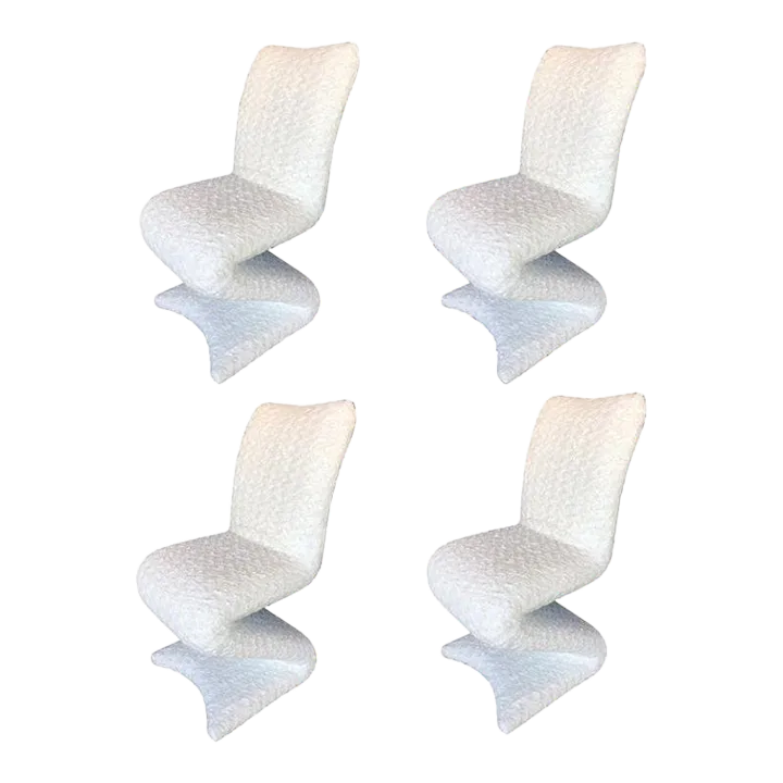 Set of 4 1990s Z Shaped Chairs | Chairish