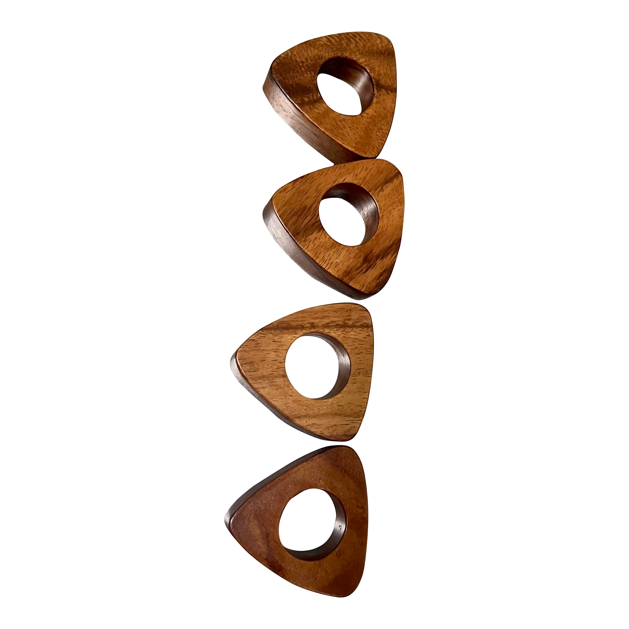 Vintage Teak Napkins Rings - Set of 4 | Chairish