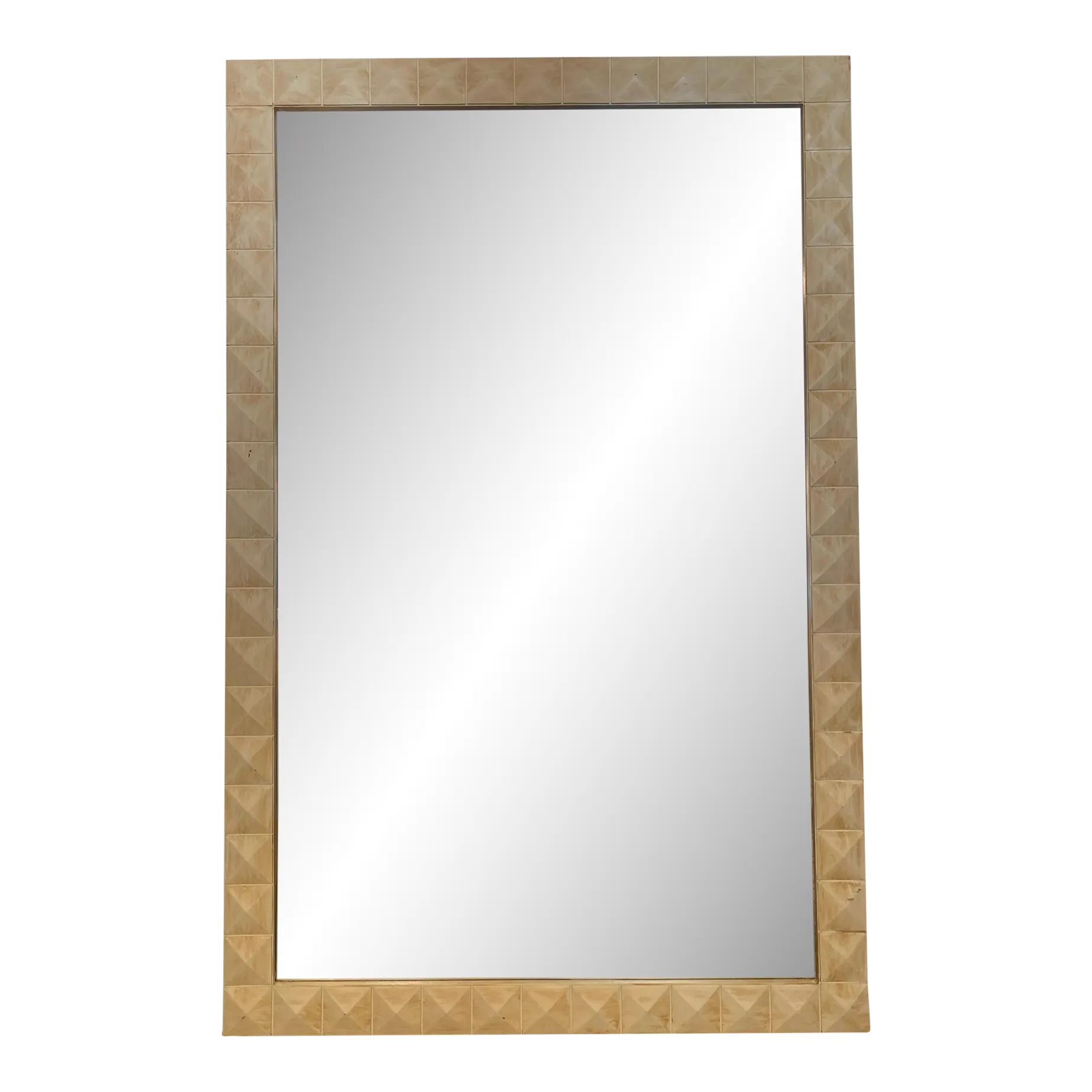 Vintage Raised Panel Modern Mirror With Faux Finish | Chairish