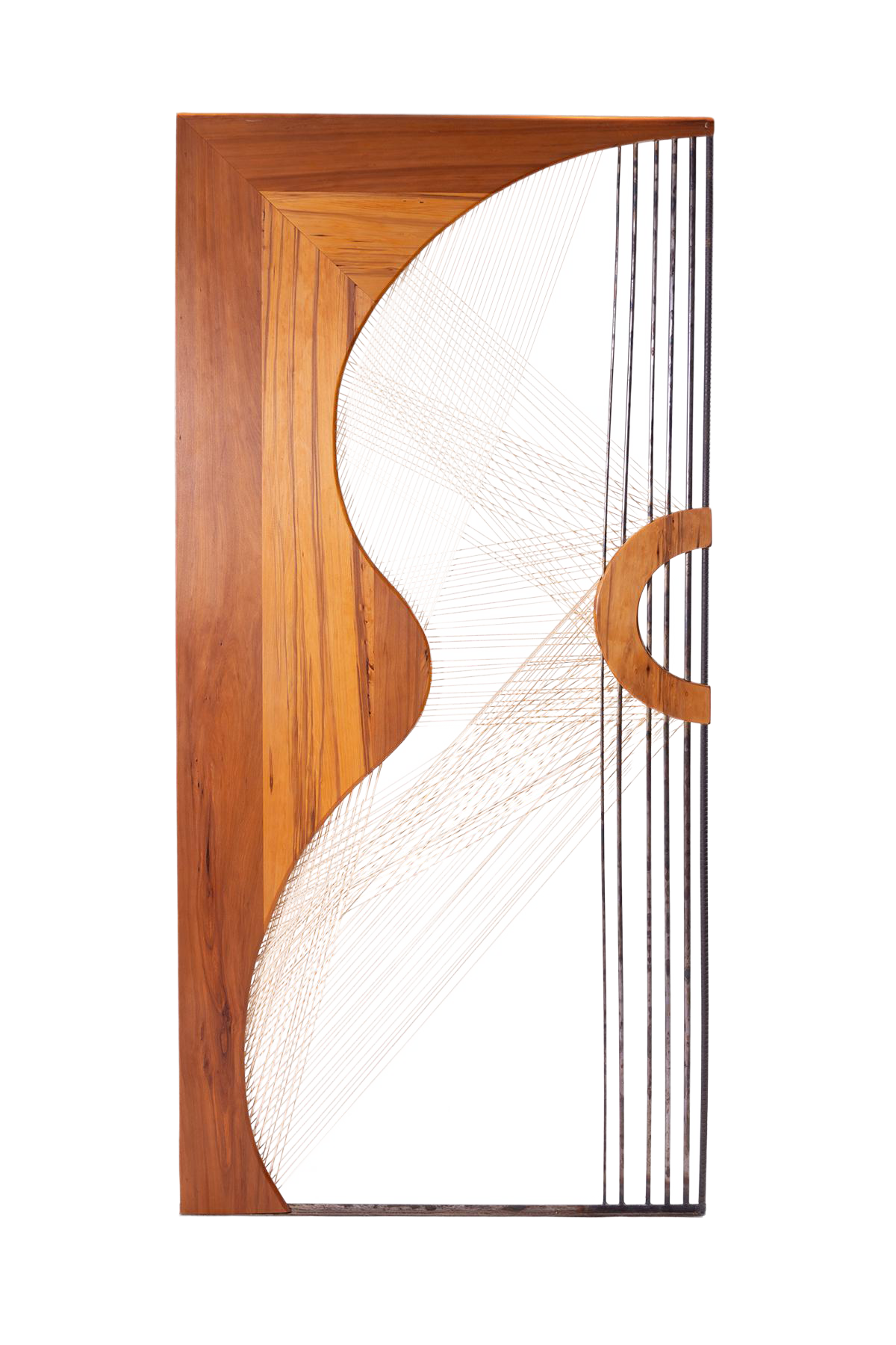 1960s Vintage Allen Ditson Walnut Iron & Cord Guitar Screen | Chairish