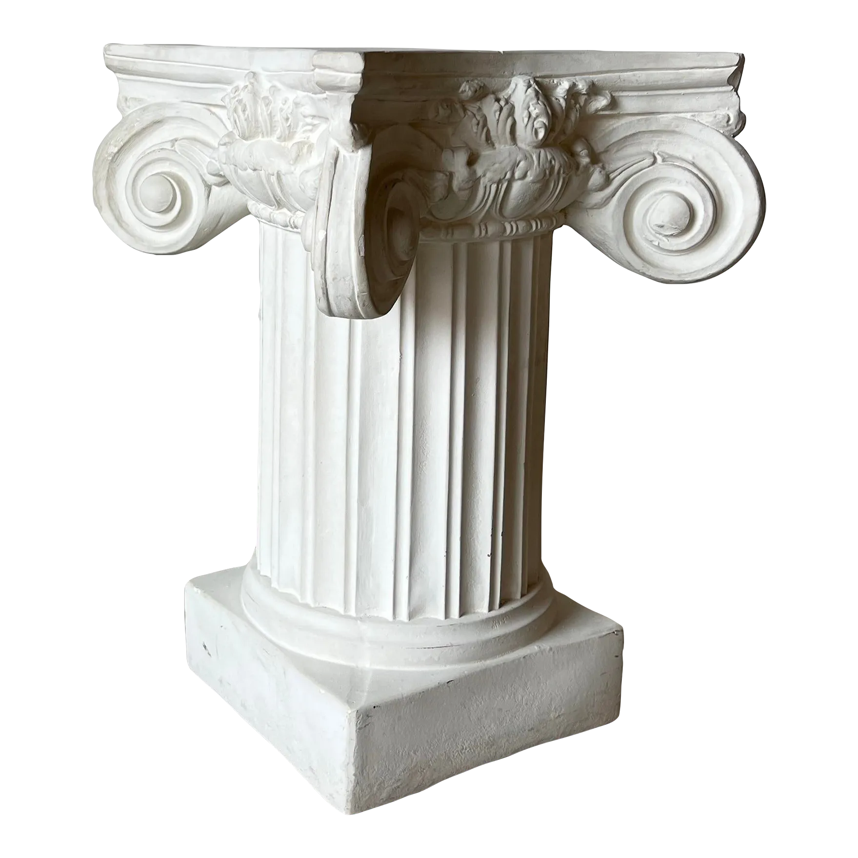 Vintage Neoclassical - Style Column Plaster Pedestal / Side Table Base ...