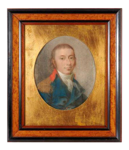 18th Century British School Military Portrait Drawing, Framed | Chairish