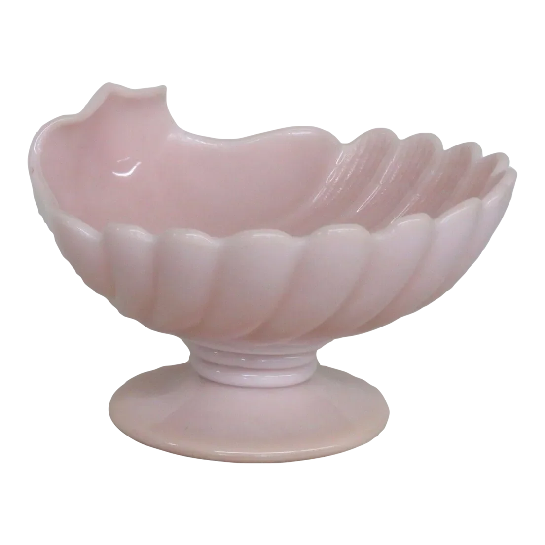Cambridge Crown Tuscan Style Pink Milk Glass Shell Footed Bowl Candy ...