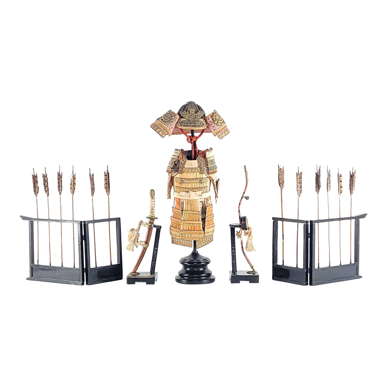 Meiji Period Partial Miniature Samurai Armor and Weapons Set, Late 19th ...