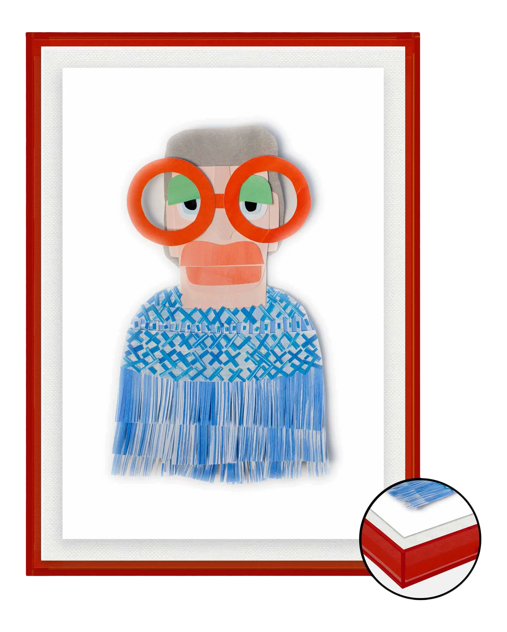 Iris with Blue Fringe Jacket by Melvin G in Dark Red Translucent ...