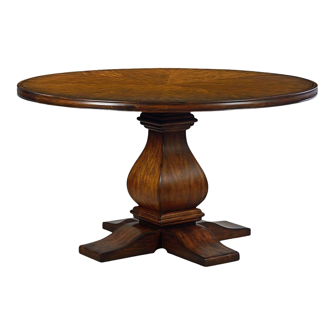 Rustic Round Wood Dining Table | Chairish