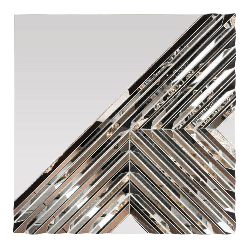 Custom Handmade Mirror with Complex Geometric Designs in Pyramidal ...