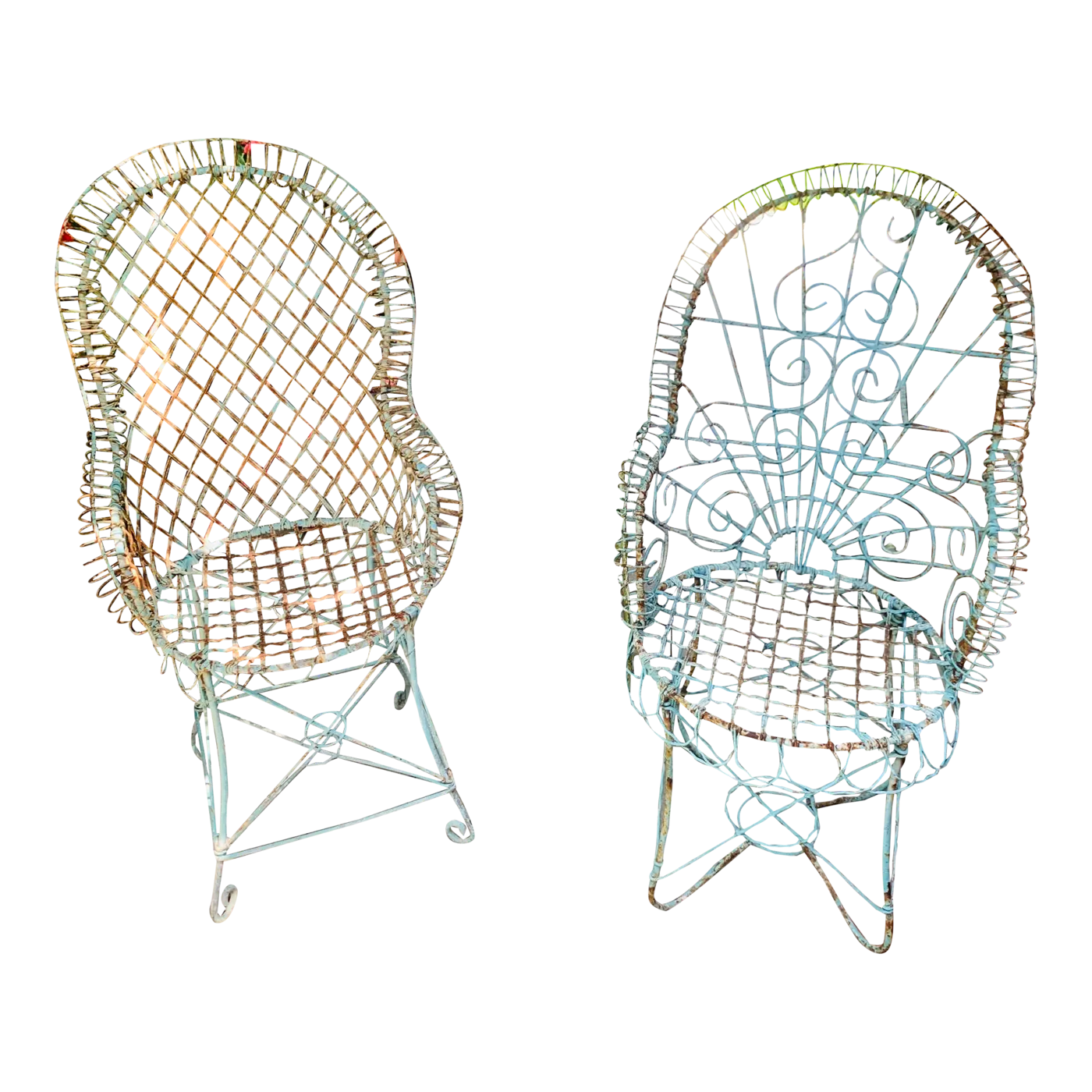 Antique French Wire Patio Chairs - Set of 2 | Chairish
