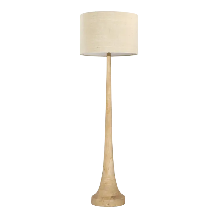 Natural Wood Floor Lamp | Chairish