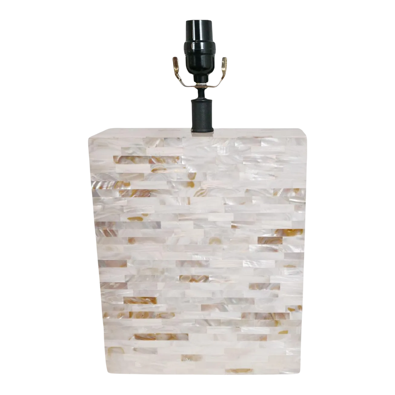 Contemporary White Mother of Pearl Lamp Base | Chairish