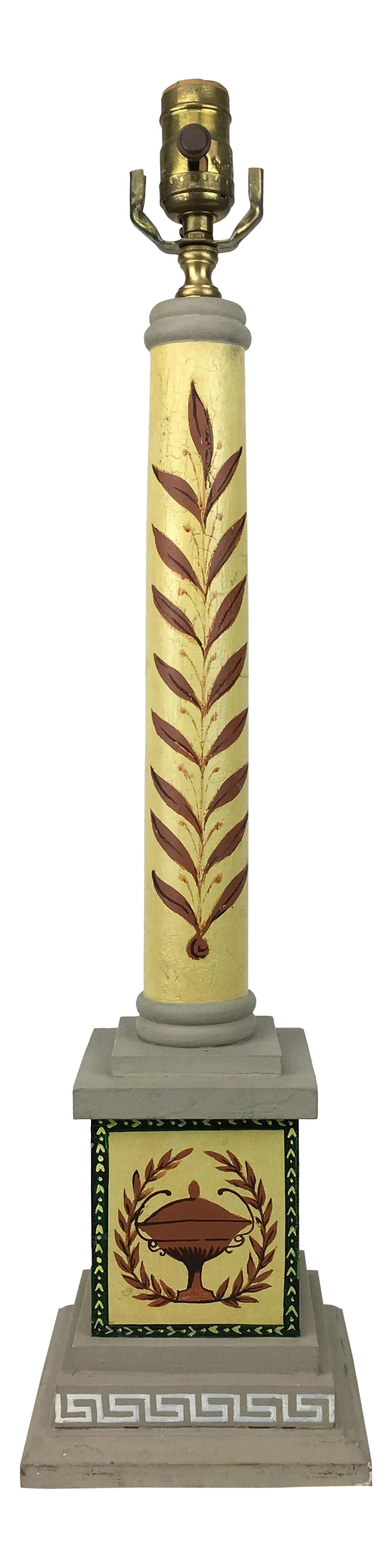 1970s Traditional Roman Column Victory Table Lamp | Chairish