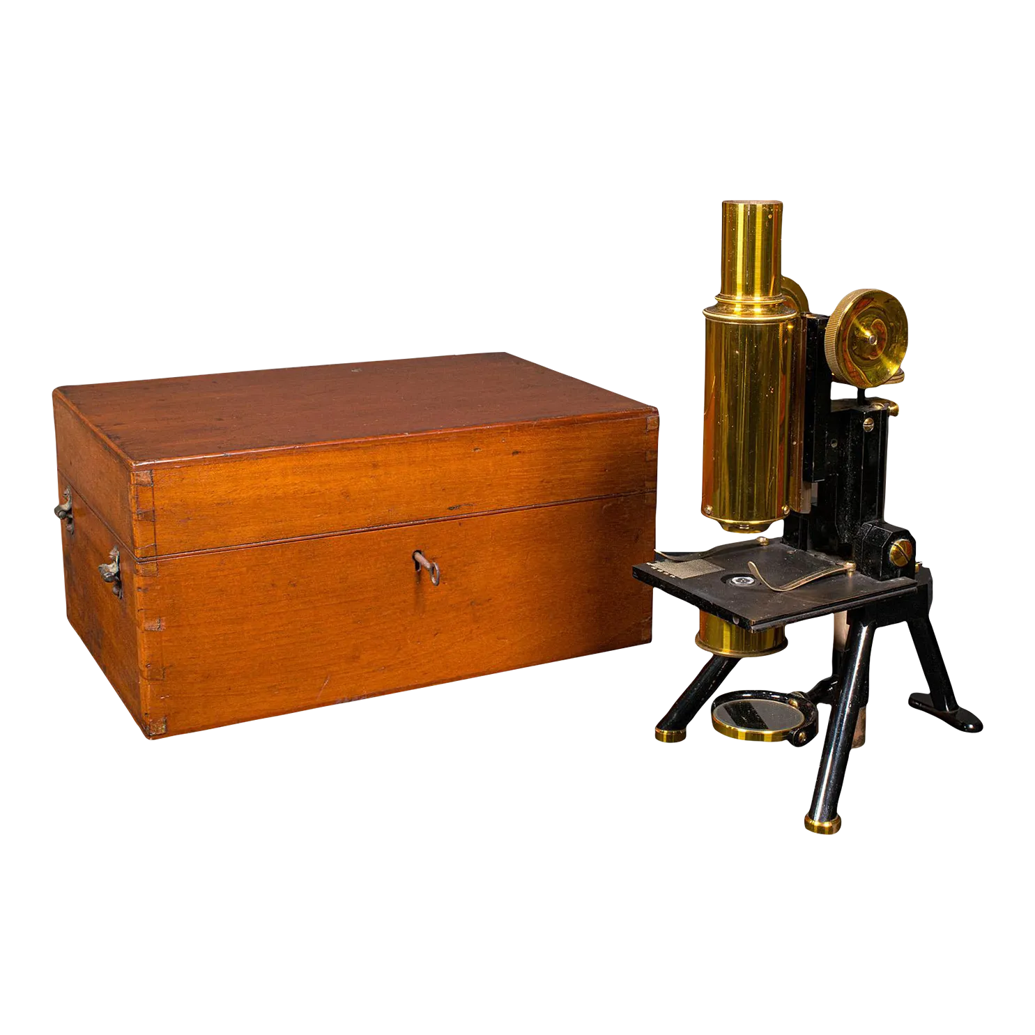 1900s Edwardian Antique Cased Microscope, English, Scientific ...