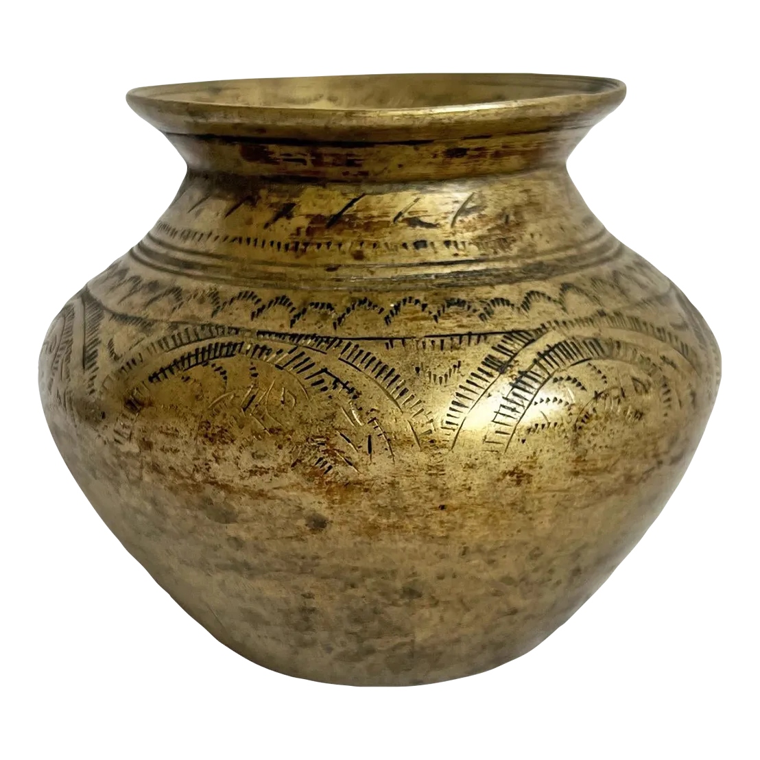 Old Antique Brass Ritual Pot | Chairish
