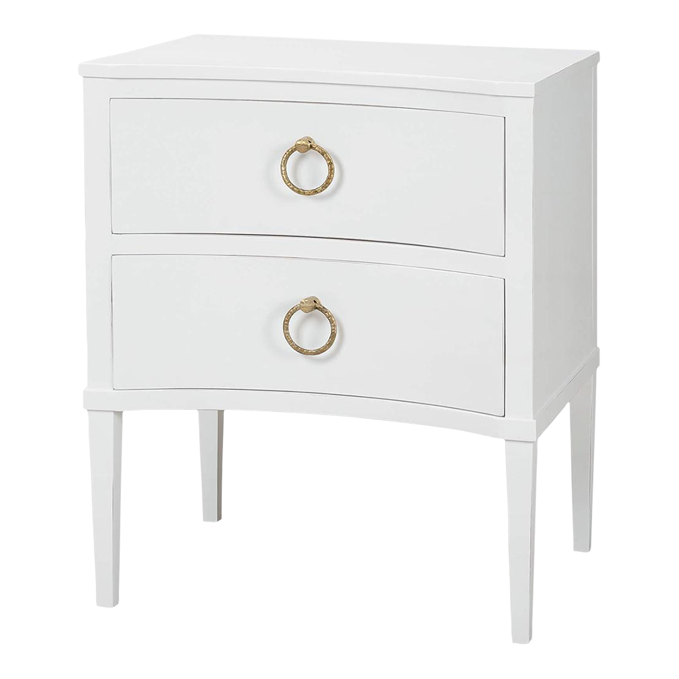 Painted White Neo Classic Incurved Nightstand | Chairish