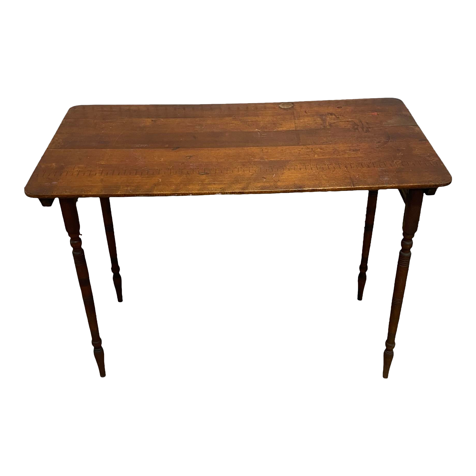 Mid 20th Century Folding Cherry Wood Sewing Table With Stenciled ...