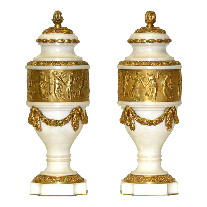 Signed Colin Paris Marble Gilt Bronze â Vases' Cassolettes, circa 1860 ...