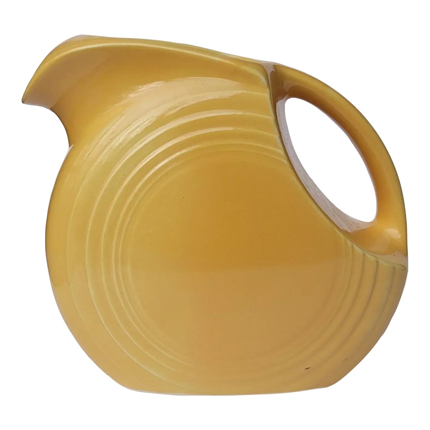 Vintage 1940s Fiestaware Disk Water Pitcher in Yellow | Chairish