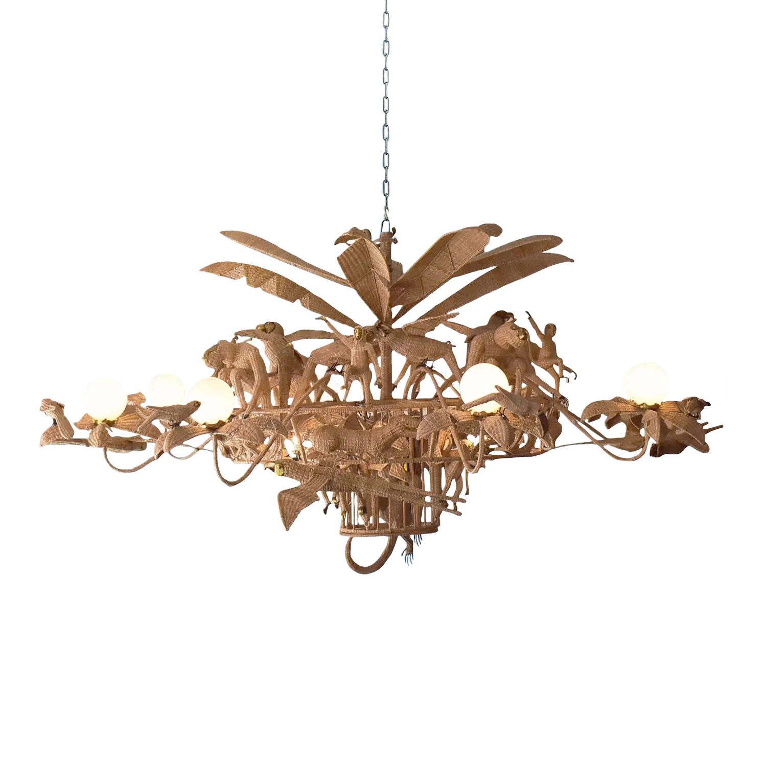 Giant 10 Foot Monkeys and Birds Chandelier | Chairish