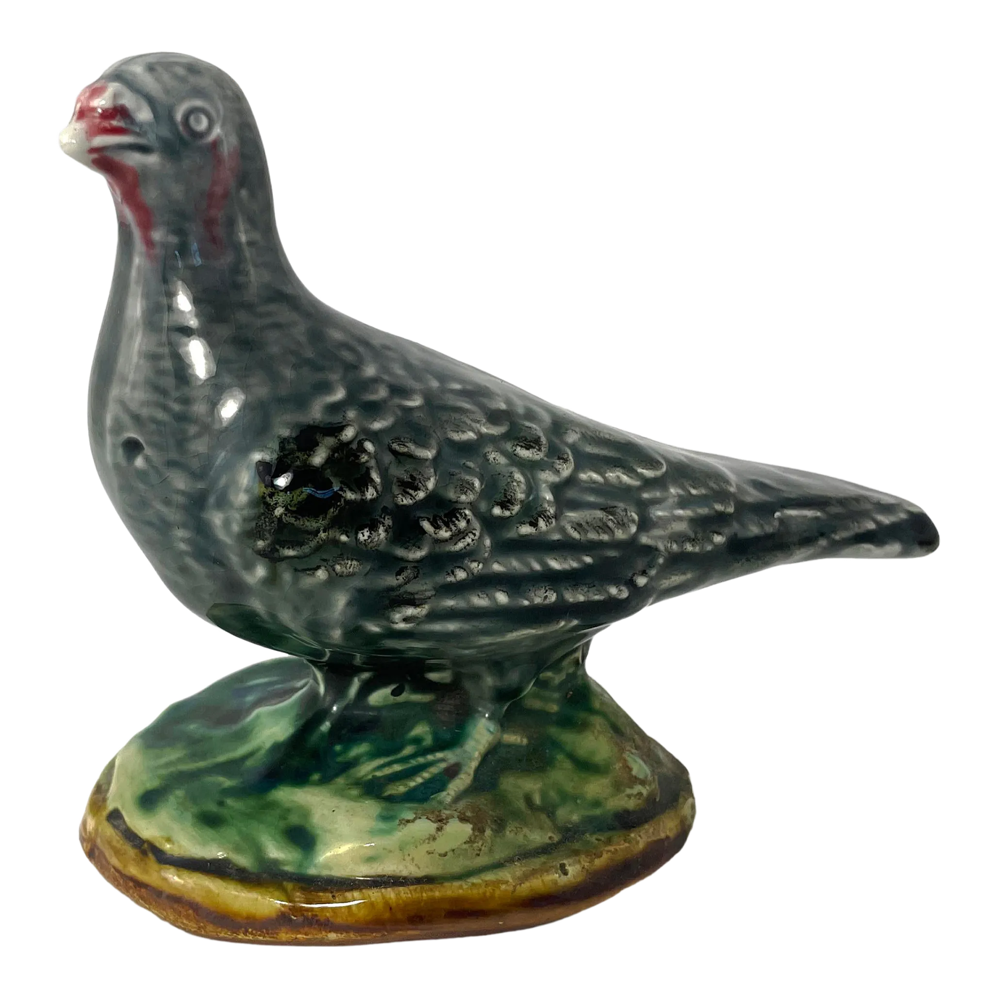 French Antique Majolica Pigeon Money Bank by Onnaing | Chairish