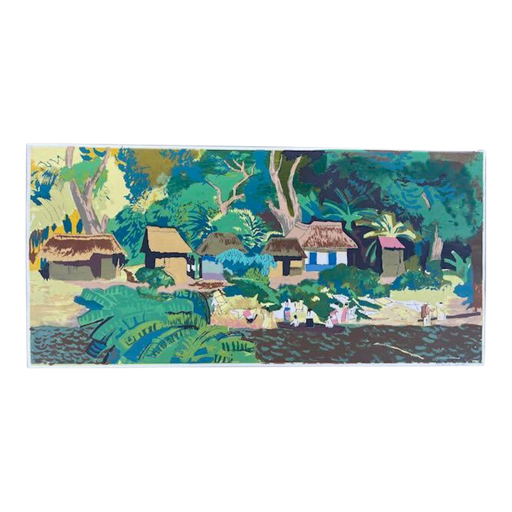 Mid 20th Century Millard Sheets Tropical Paradise Color Block Print ...