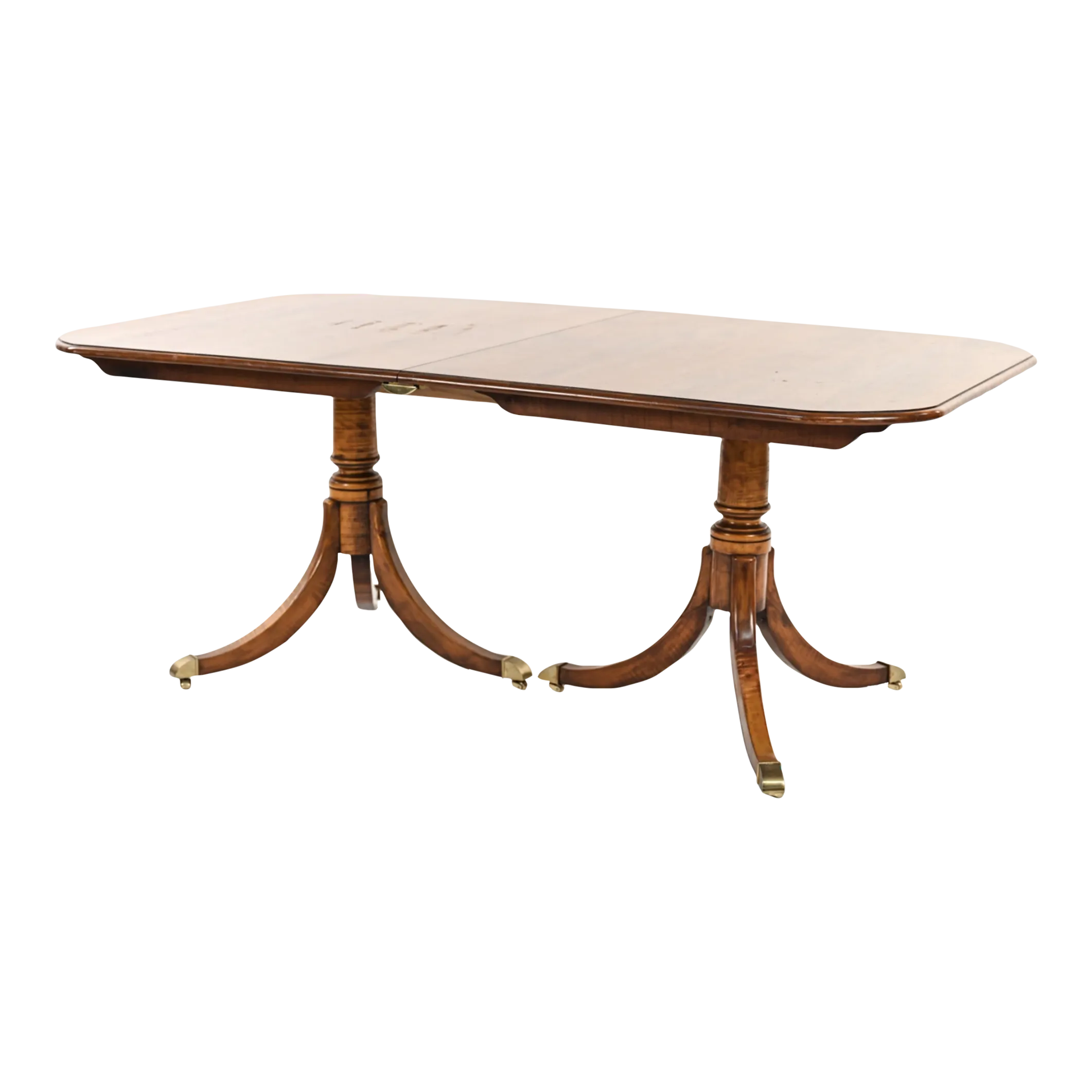 Double Pedestal Rectangular English Traditional Extension Dining Table ...