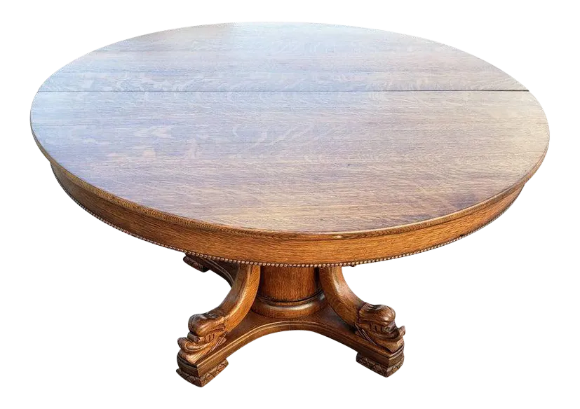 19th Century American Empire Carved Dolphin Table | Chairish