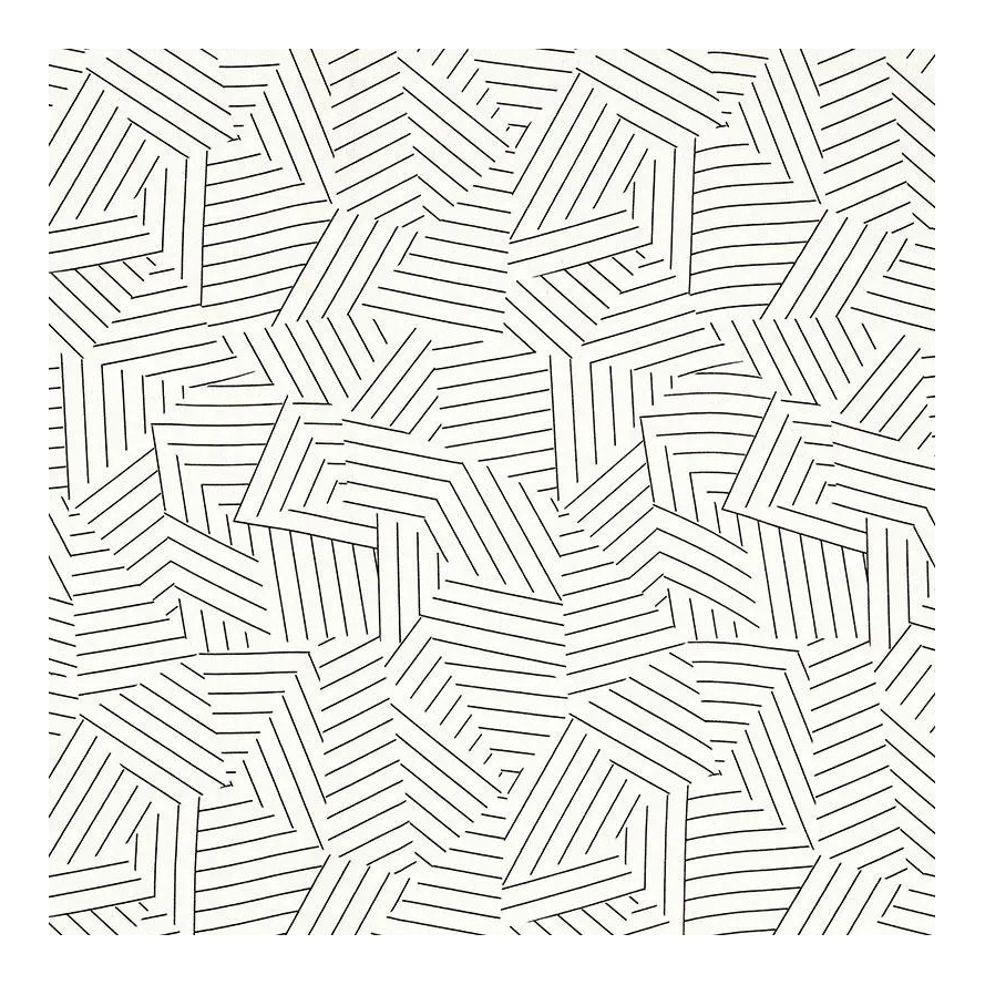 Schumacher Deconstructed Stripe Fabric in Black | Chairish