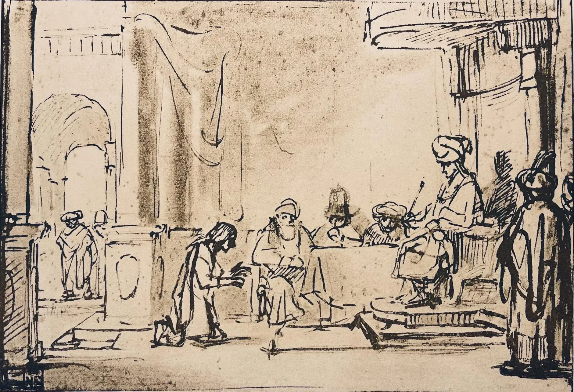 Rembrandt, Joseph Interpreting Pharaoh's Dreams, Drawings for the Bible ...