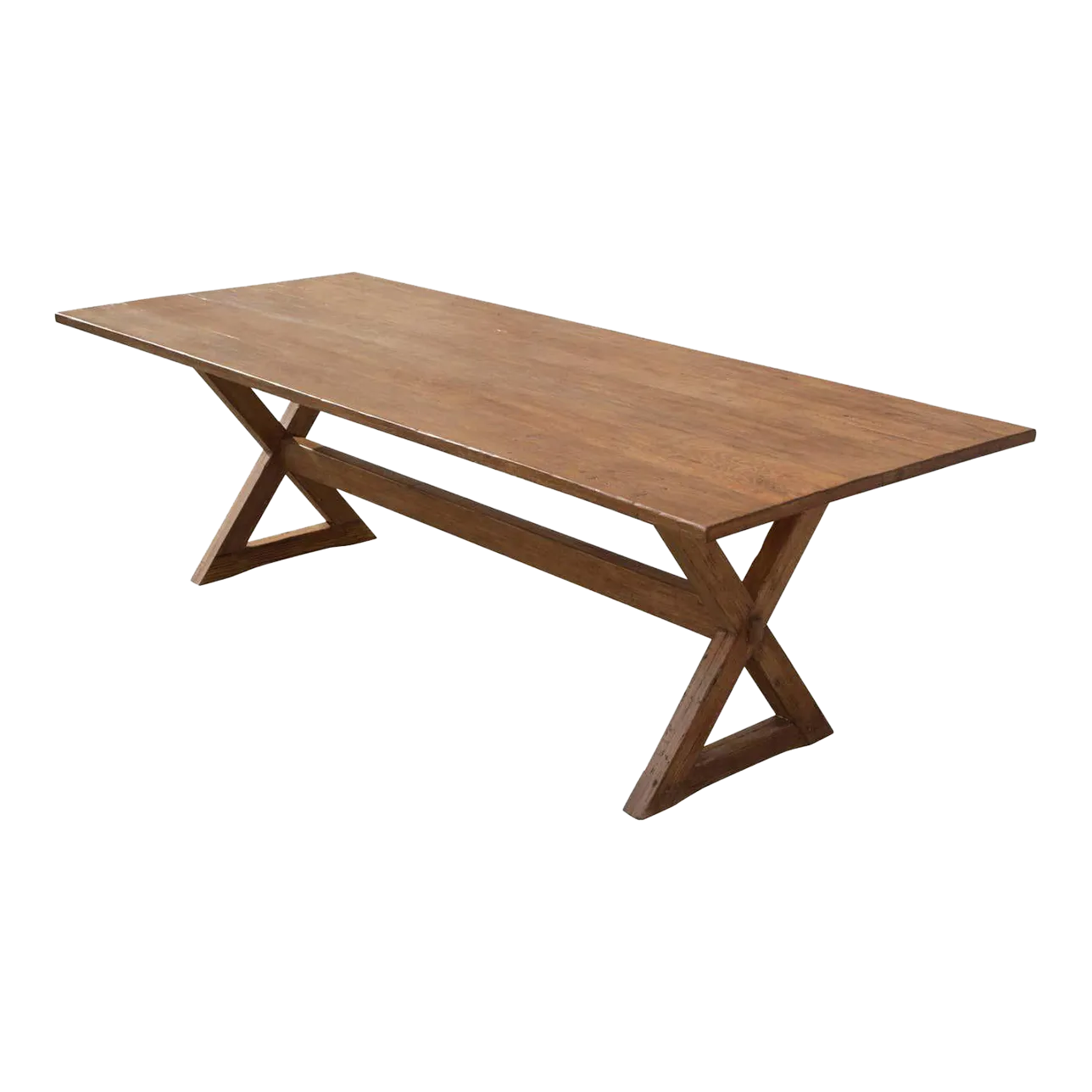 X-Trestle Table in Reclaimed Heart Pine by Petersen Antiques | Chairish